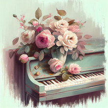 Roses And Sheet Music Illustration Free Stock Photo - Public Domain ...