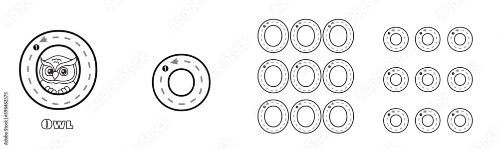 Letter O trace uppercase and lowercase ABC alphabet worksheet for kids ...