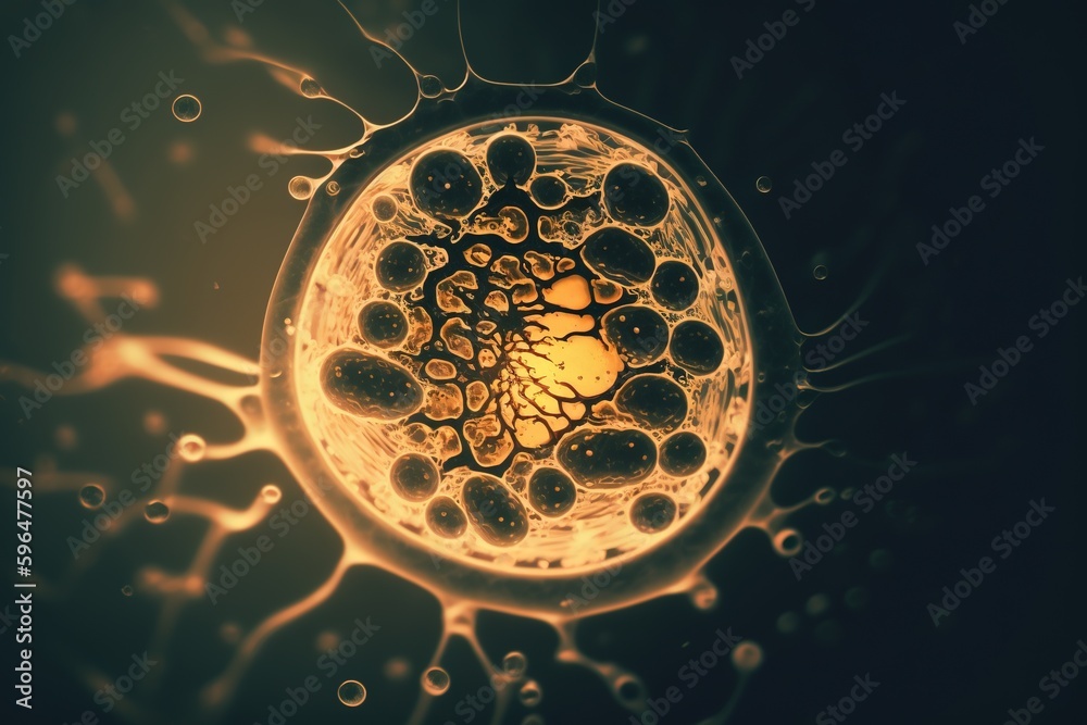 Human cell. Embryonic stem cell microscope. Components of Eukaryotic ...
