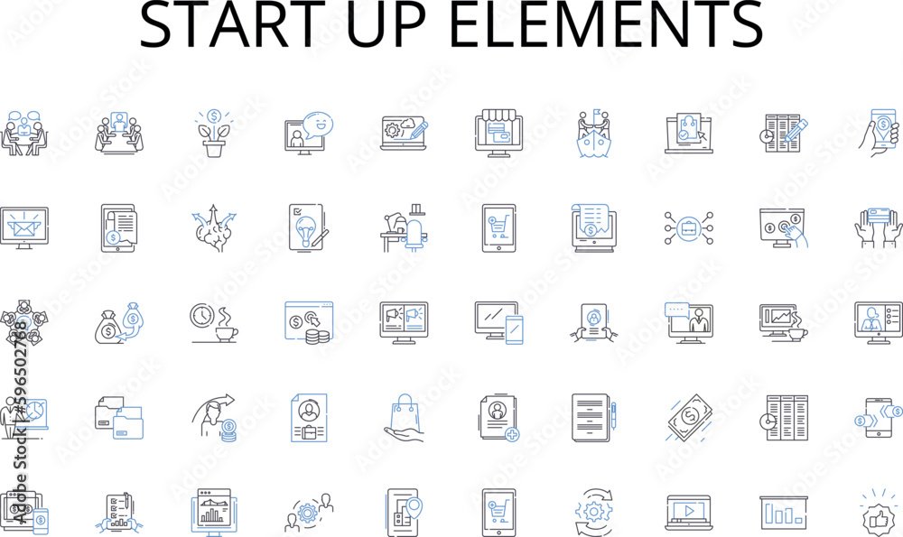Start up elements line icons collection. Restaurant, Cafe, Bistro ...