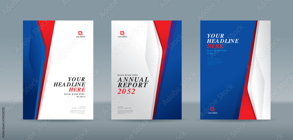 Blue white and red abstract shape on white blue gradation background ...