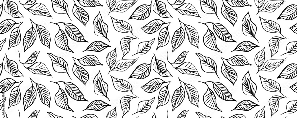 Image vectorielle Stock Tropical leaves with veins seamless pattern ...