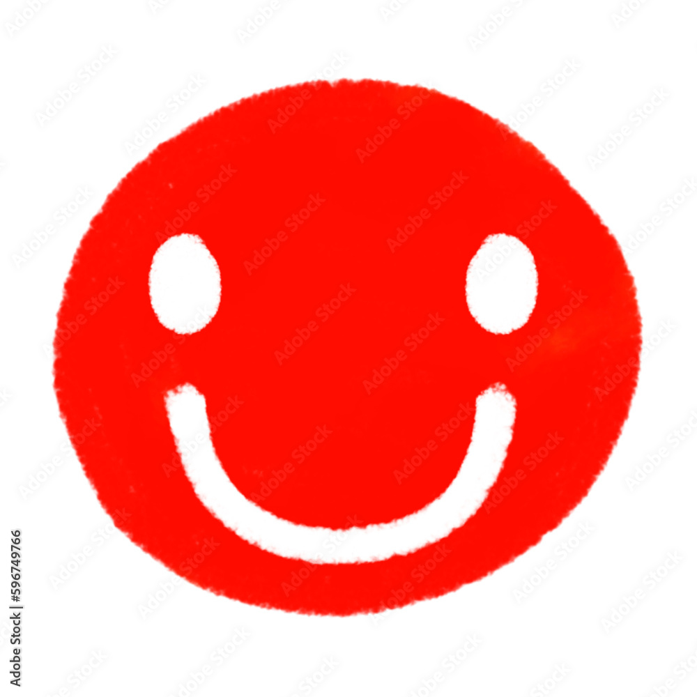 Hand-painted cartoon characters, colored smiley faces, human faces ...