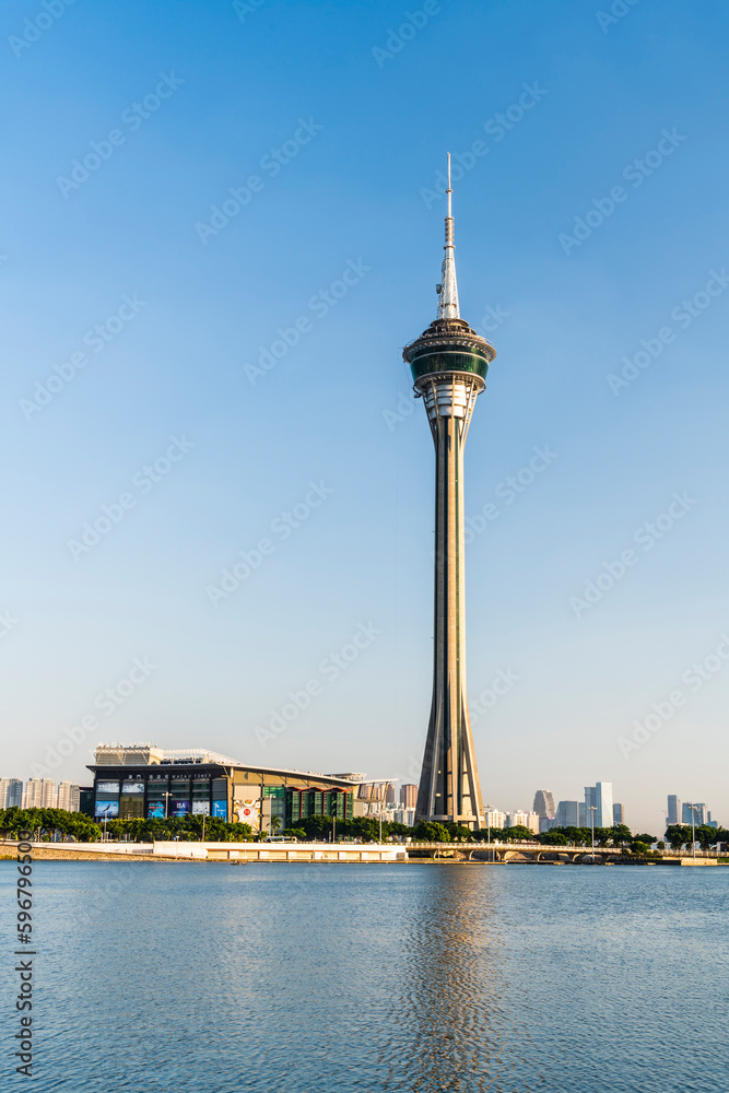 Macau- September 20, 2019: Beautiful night view of Macau Tower and Sai ...
