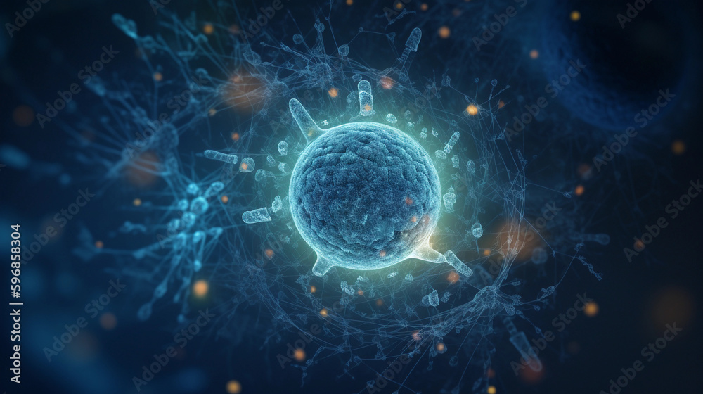 Beautiful 3d rendering of stem cell microscope. perfect background for ...