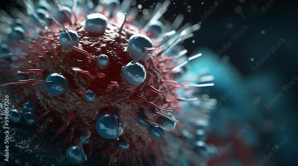 Beautiful 3d rendering of VIRUS microscope. perfect background for your ...