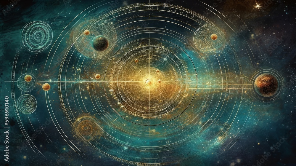 An astrology chart with planetary alignment illustration. Generative AI ...