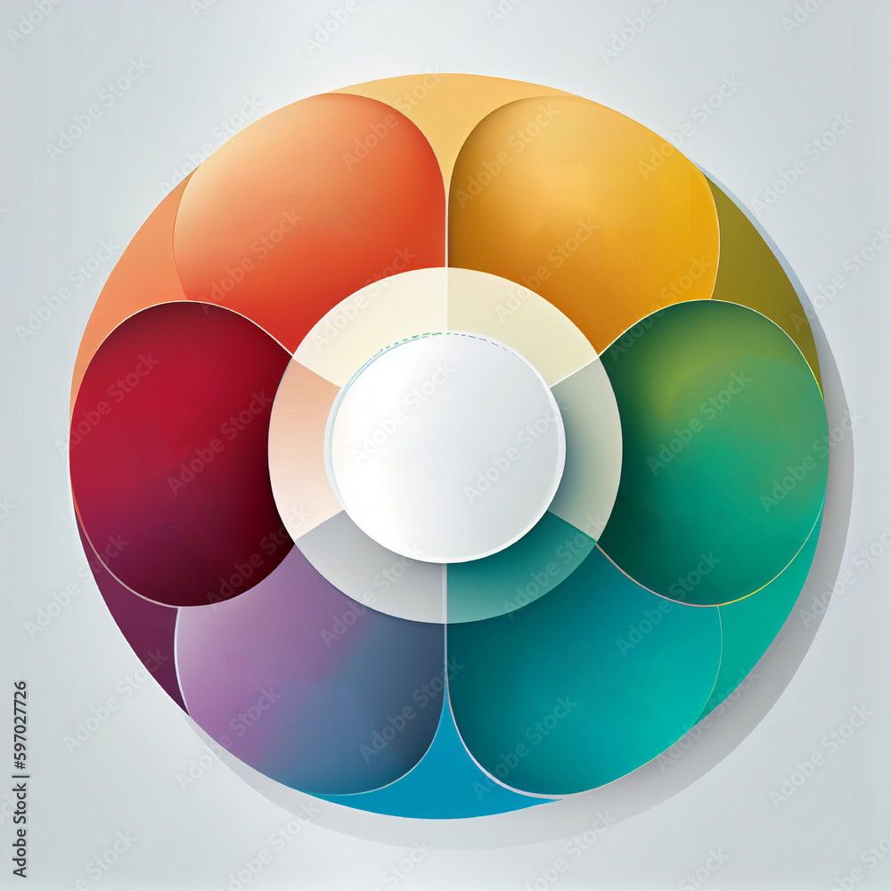 Blank circle info-graphics chart with 5 and 6 options | Circular ...