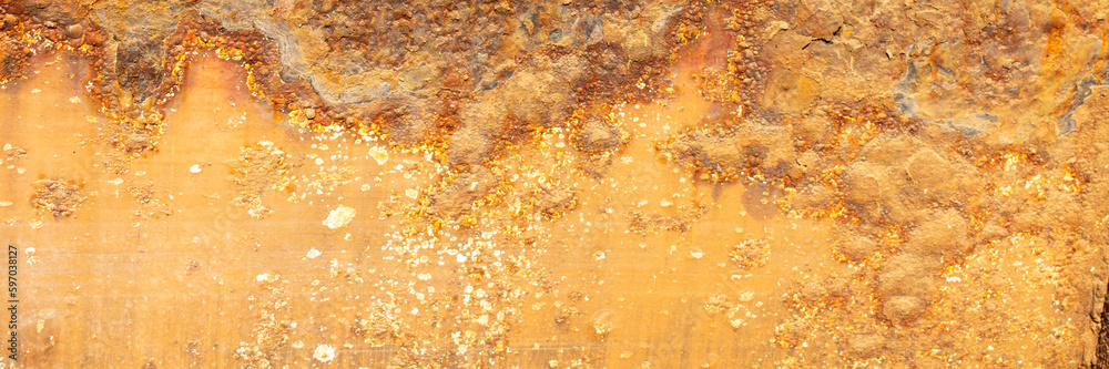 Fotografie Rust of metals.Corrosive Rust on old iron with a hole ...