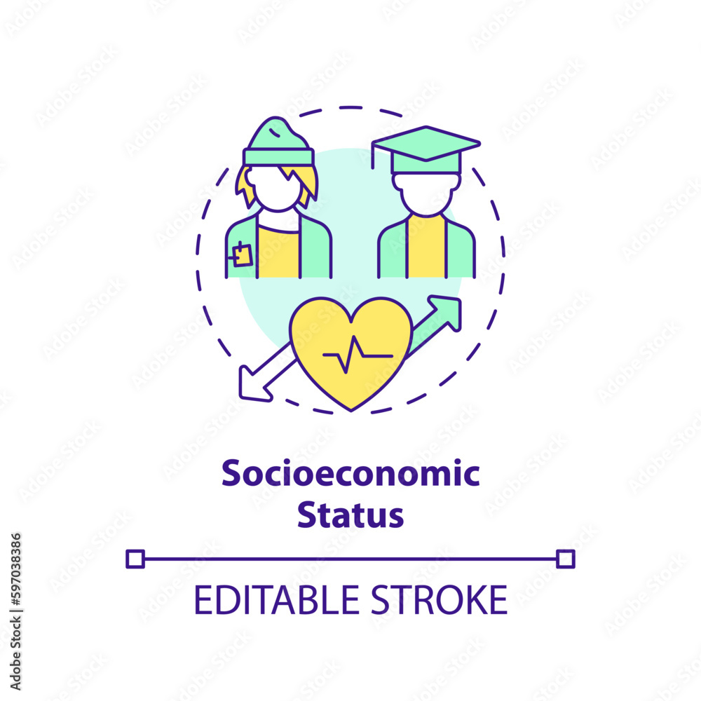 Stock-Vektorgrafik „Socioeconomic status concept icon. High risks of ...