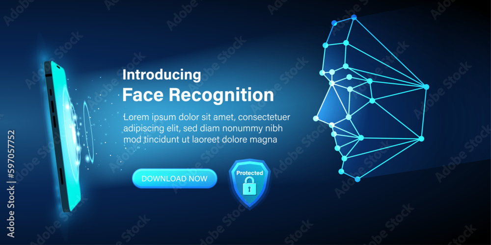 Vetor Identification of a person through facial and face recognition ...