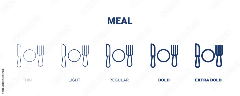 meal icon. Thin, light, regular, bold, black meal icon set from hotel ...