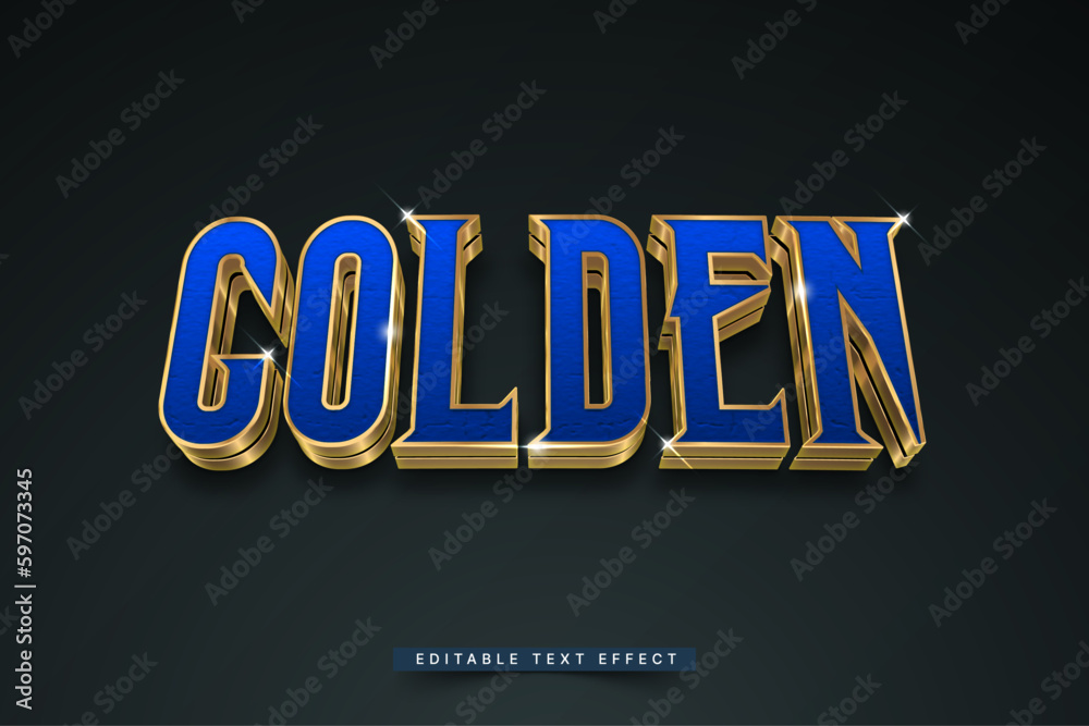 Gold Metallic Text Effect Generator Stock Vector | Adobe Stock