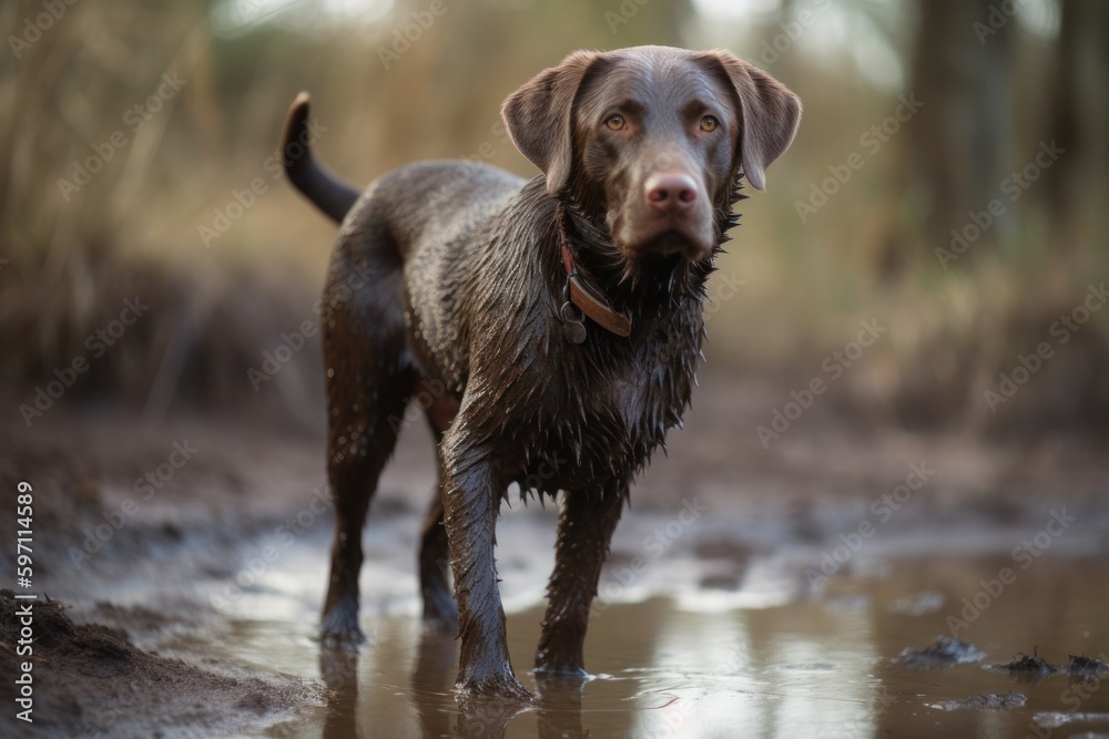 Full-length portrait photography of a curious labrador retriever ...