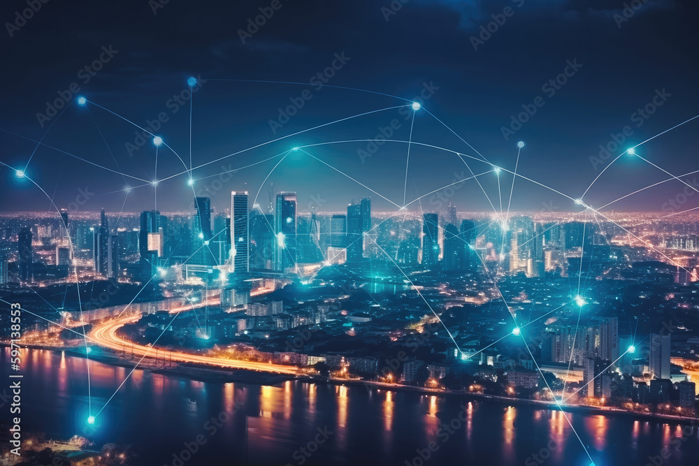 Internet of things, connected all devices to a network and communicate ...