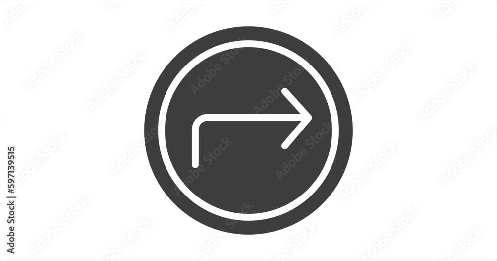 turn right arrow icon. Filled turn right arrow icon from user interface ...