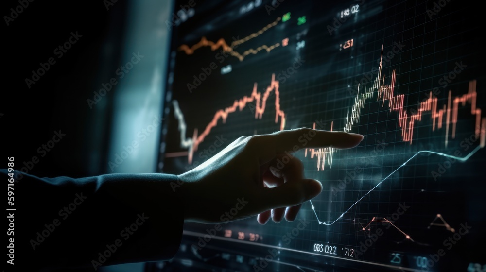 Stock market financial investment and trading graph interface showing ...
