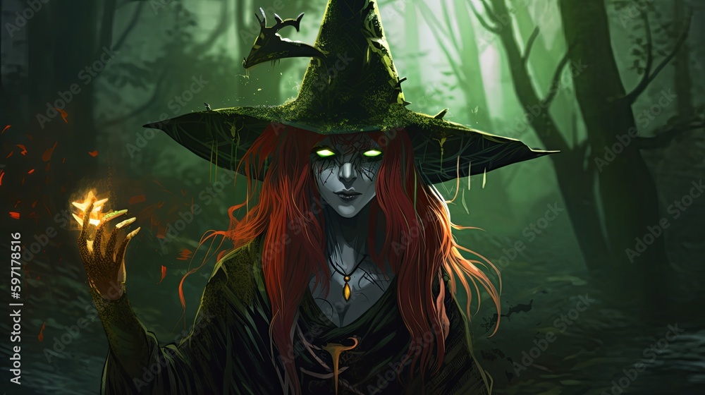 Illustration Stock Beautiful eyes create a full body beautiful warlock ...