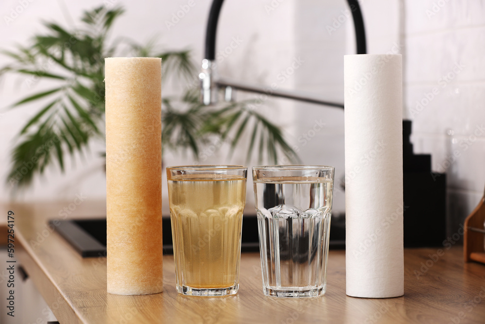 House water filtration system to drinkable condition. New clean water ...