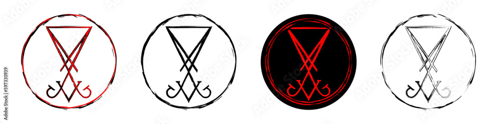 Sigil of Lucifer icon, sticker or t-shirt print design illustration in ...