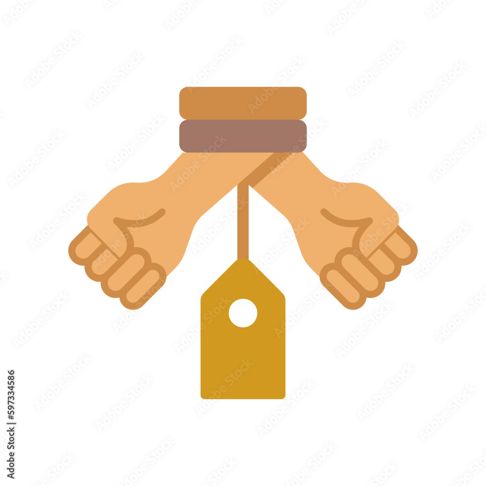 Vector de Stock Human Trafficking flat icon for slave, kidnap, illegal ...