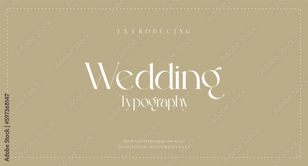 Luxury wedding alphabet letters font with tails typography elegant ...