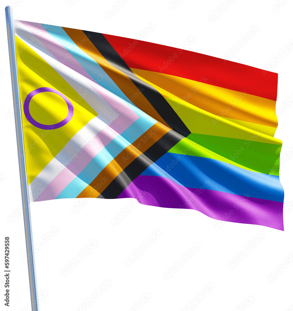 Ilustración de Stock Progress Pride with intersex inclusion rainbow ...