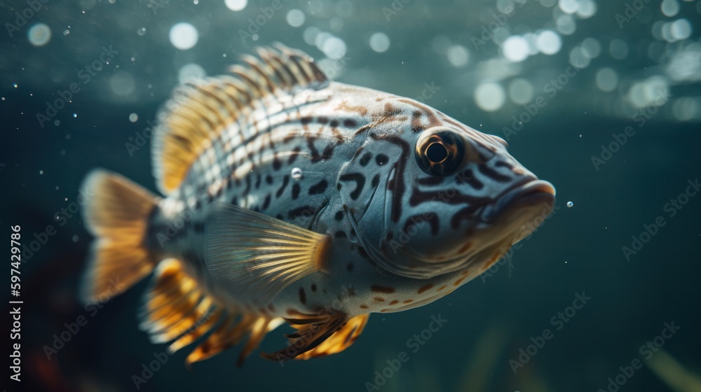 lalius fish swims in sea ocean underwater Stock Illustration | Adobe Stock