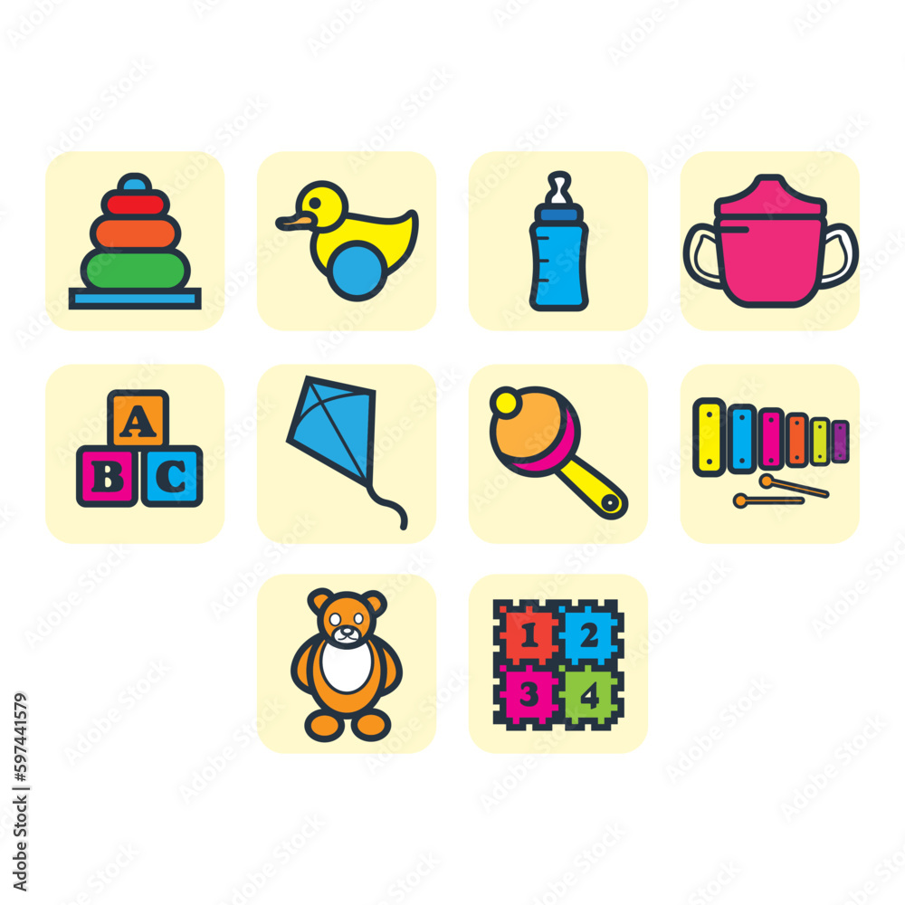 kids clip art set Stock Vector | Adobe Stock