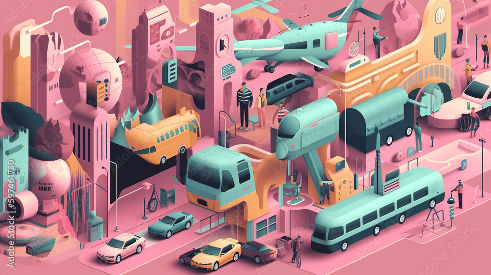 Futuristic electric car grid system that uses AI to generate efficient ...