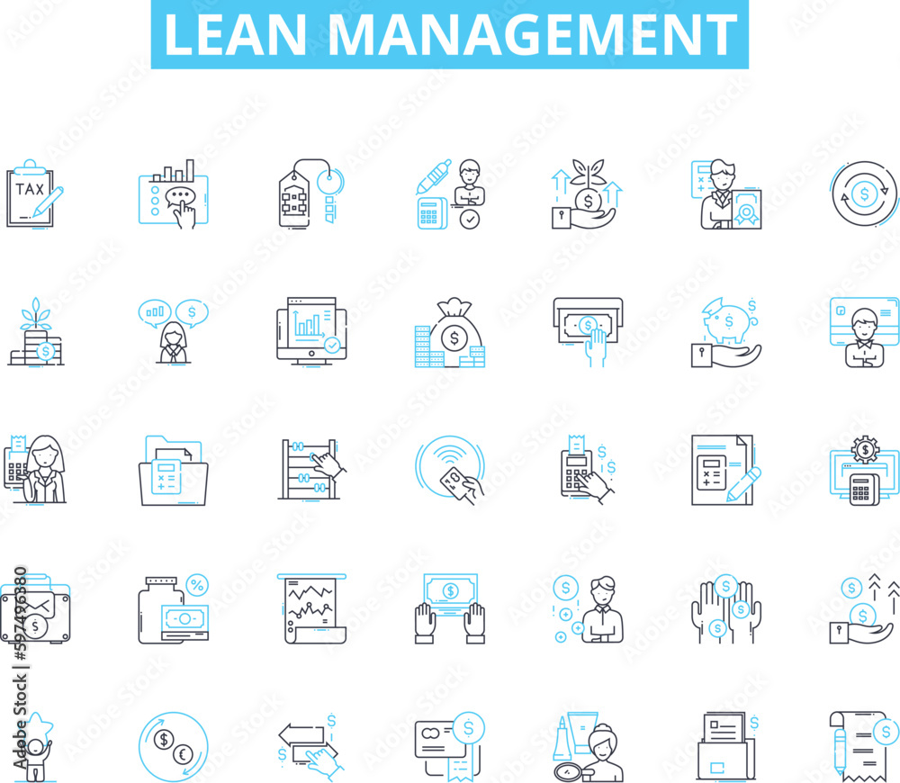 Stock-Vektorgrafik „Lean Management linear icons set. Efficiency ...