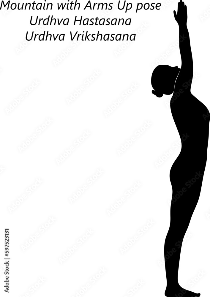 Image vectorielle Stock Silhouette of young woman practicing yoga ...