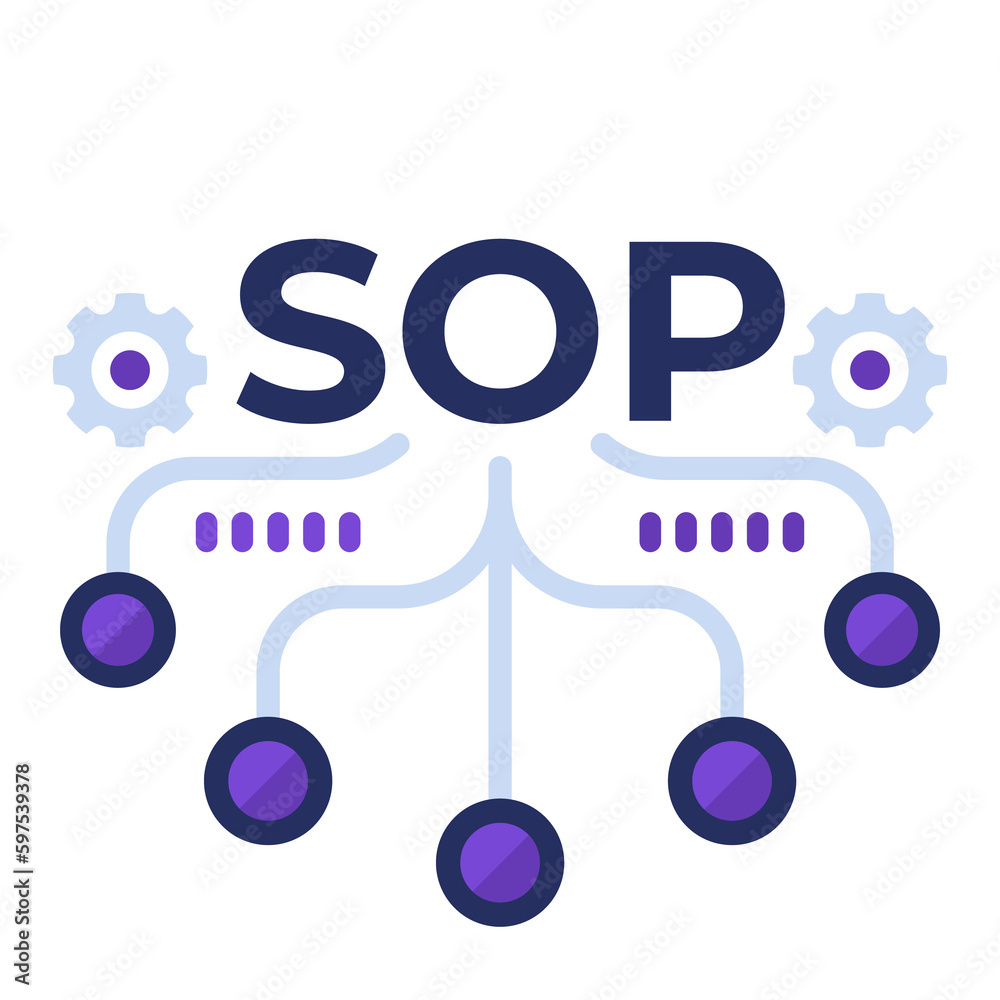 SOP, Standard Operating Procedure icon Stock Illustration | Adobe Stock