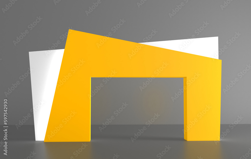 Exhibition stand Gate entrance 3D illustration with for mock up event ...