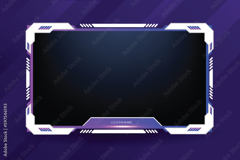 Twitch stream panel overlay template. Digital streaming screen ...