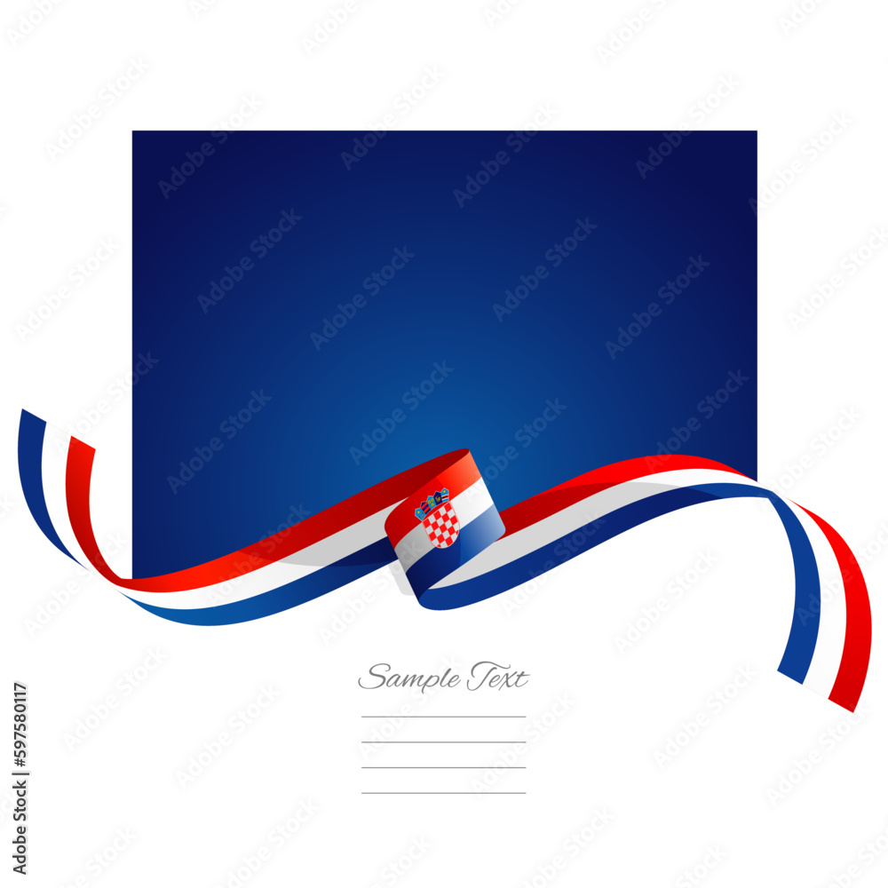 Croatia flag vector. World flags and ribbons. Croatian flag ribbon on ...