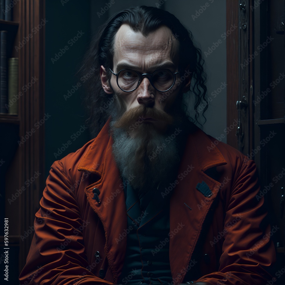 Portrait of a man, similar to the Russian writer, thinker, philosopher ...