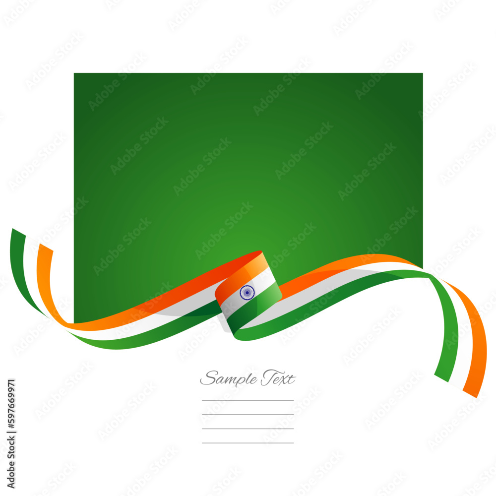 India flag vector. World flags and ribbons. Indian flag ribbon on ...