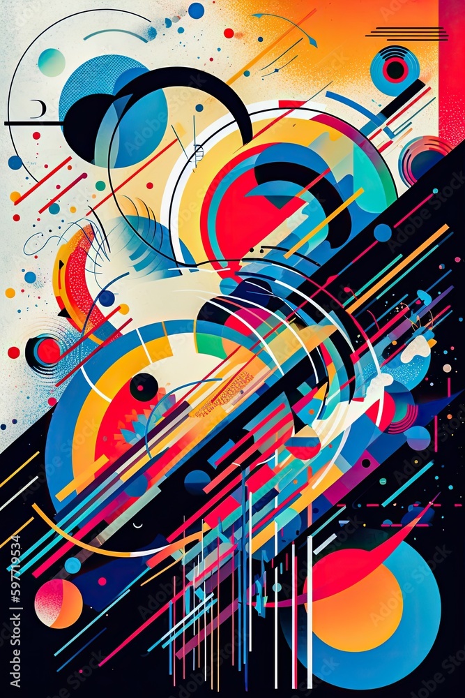 Notes harmonize with the sound waves, transforming into symphonic ...