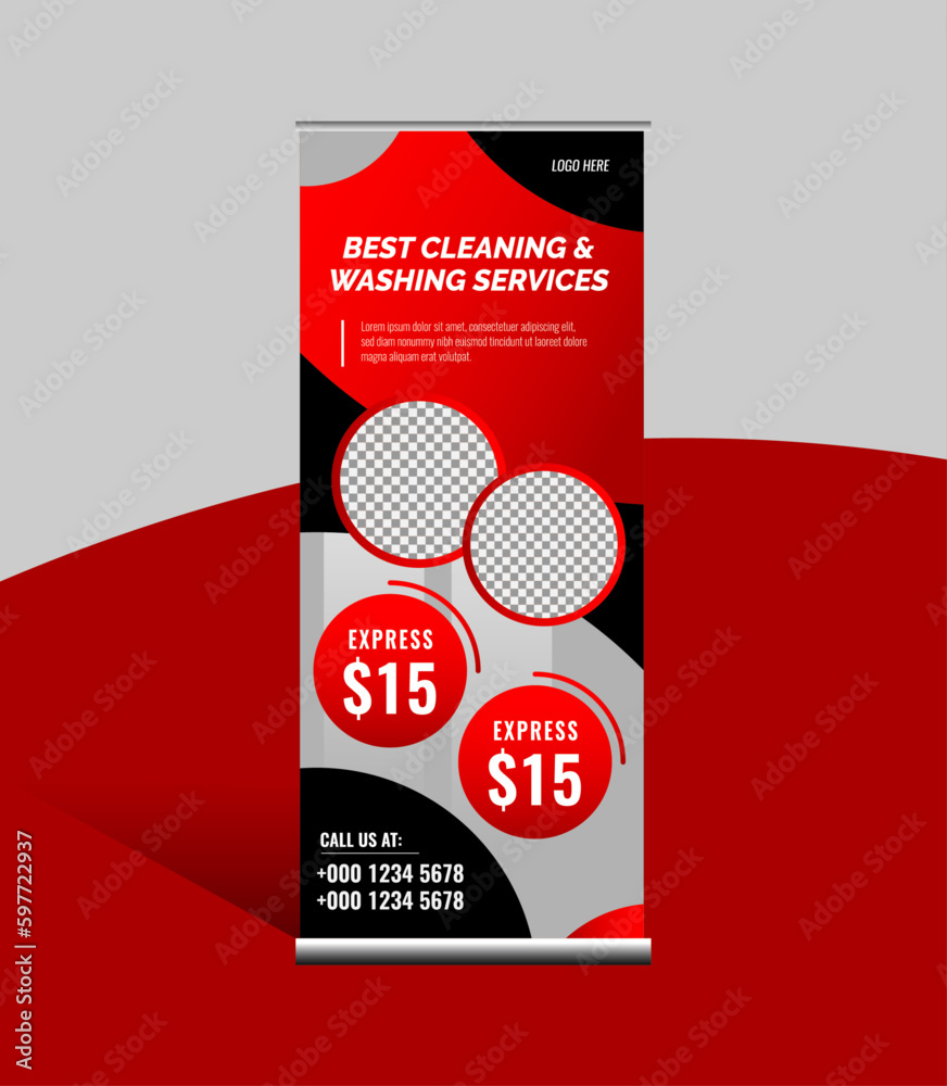 Car Wash Rollup Banner Template, pull up, advertisement, display banner ...