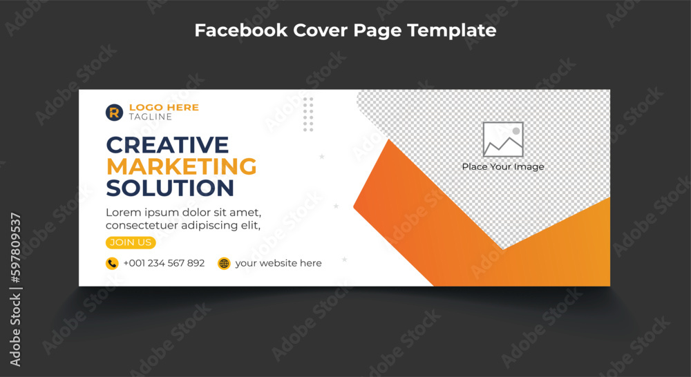 Facebook cover page design template. Stock Vector | Adobe Stock