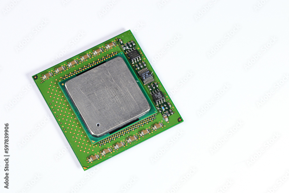 CPU : Central Processing Unit, Computer processor all top side isolated ...