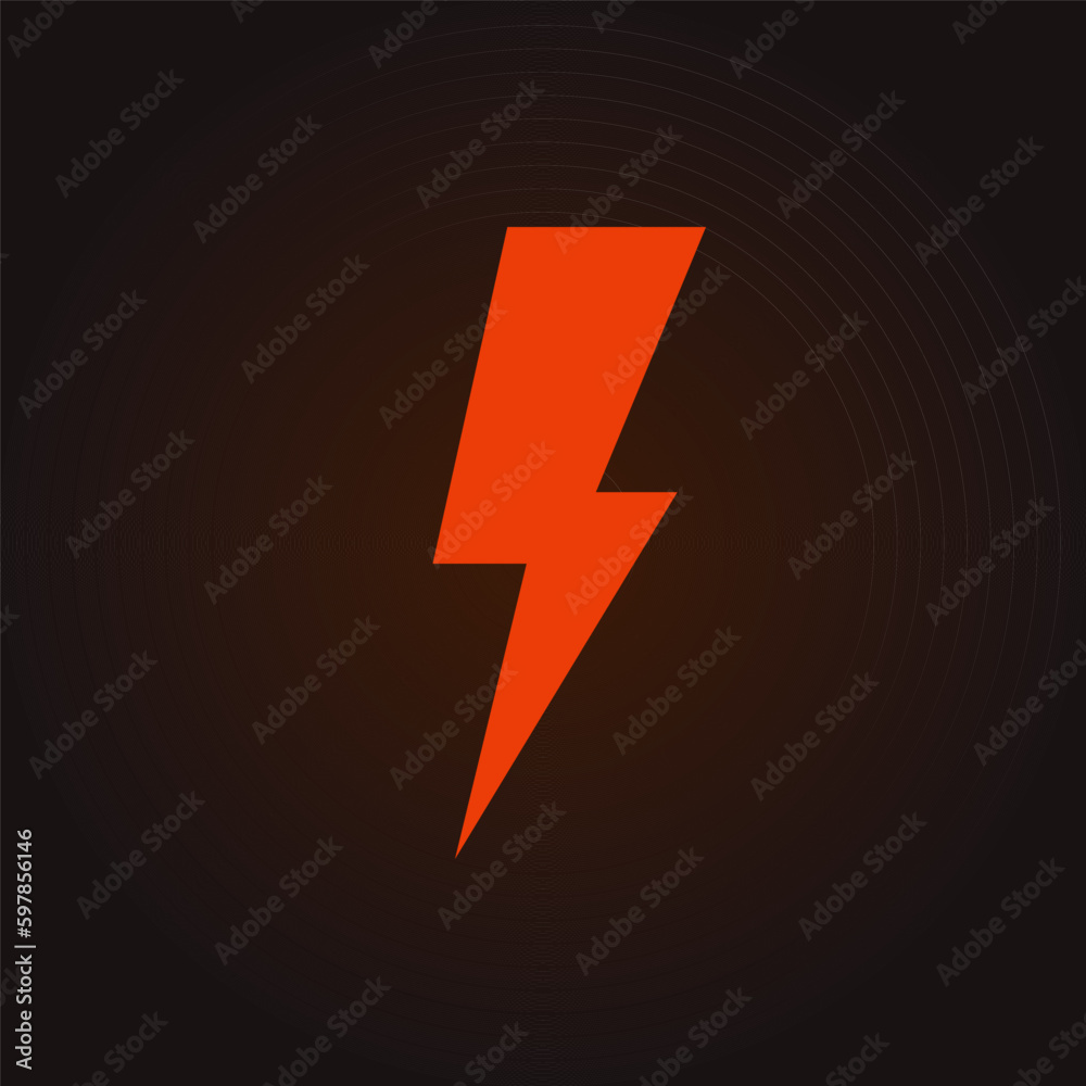 Electric energy flash icon, thunderbolt symbol, lightning strike ...