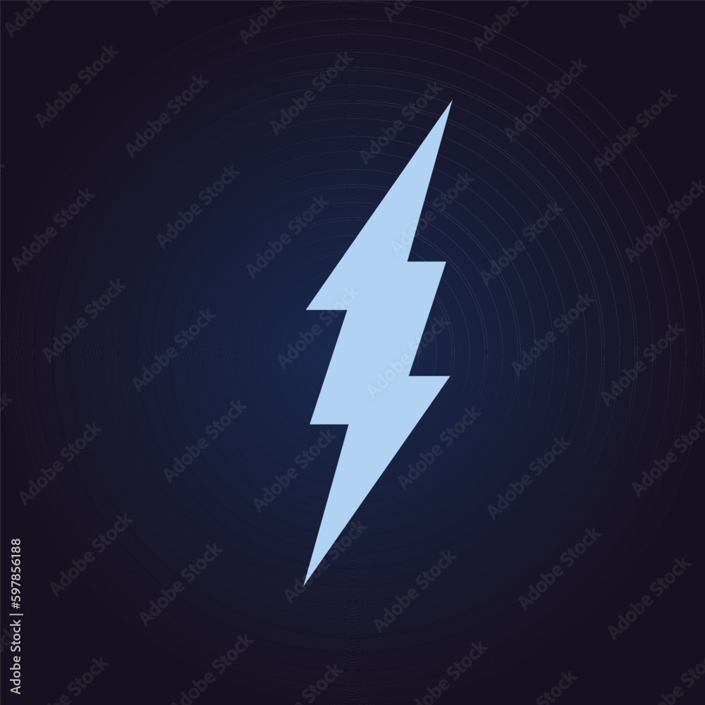 Electric energy flash icon, thunderbolt symbol, lightning strike ...