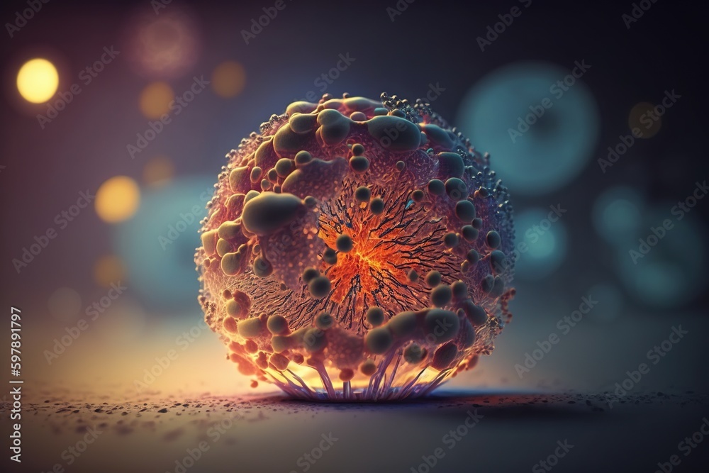 Human cell. Embryonic stem cell microscope. Components of Eukaryotic ...