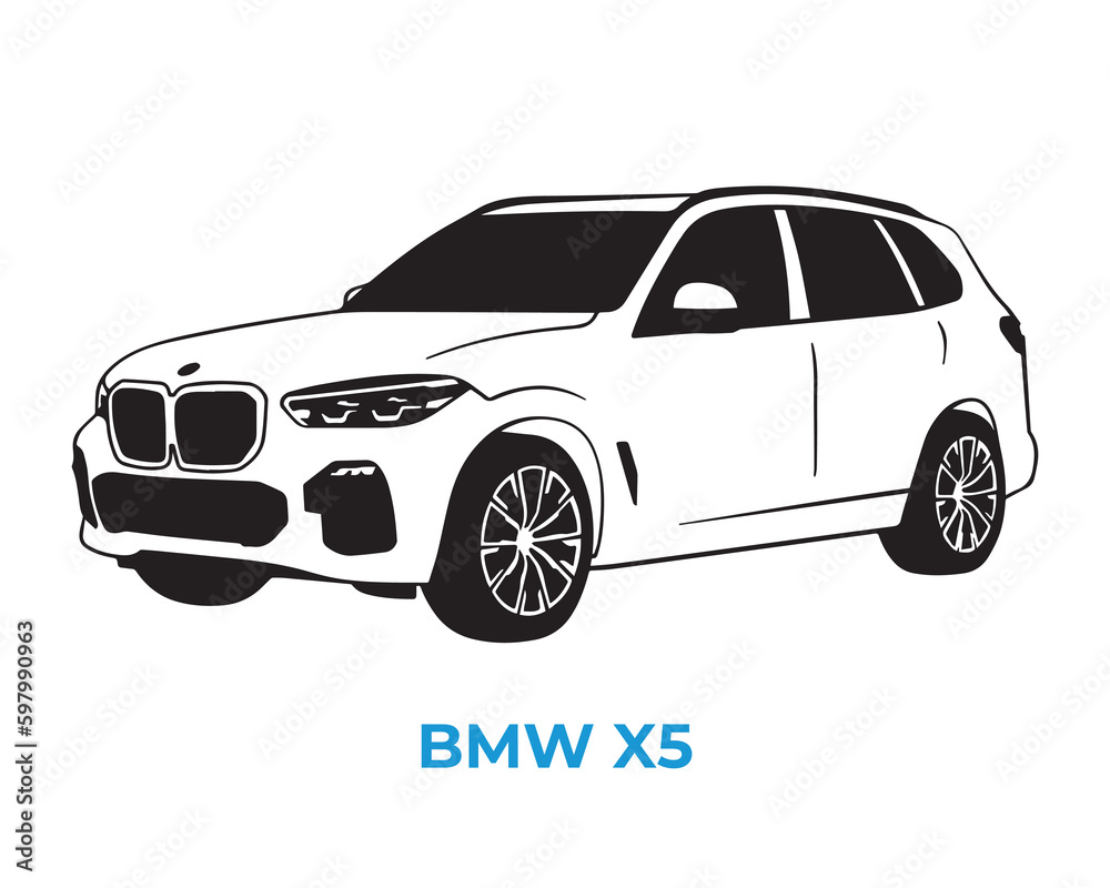 Vector silhouettes, icons of BMW brand cars Stock Vector | Adobe Stock