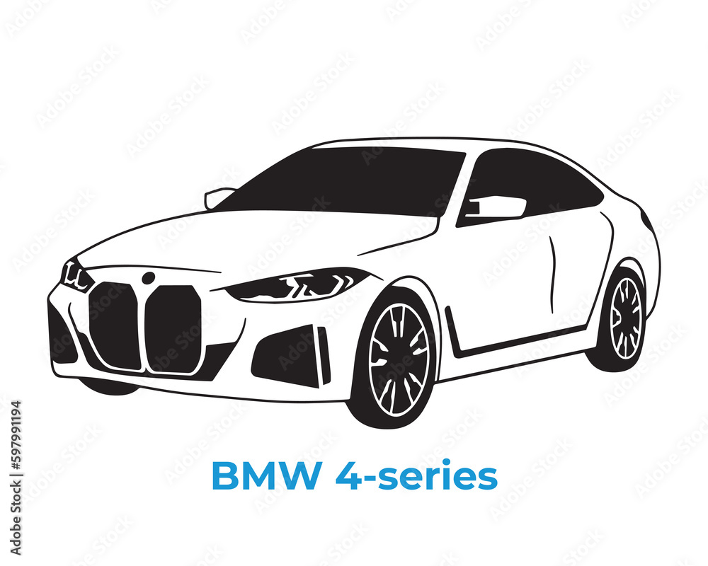 Vector silhouettes, icons of BMW brand cars Stock Vector | Adobe Stock