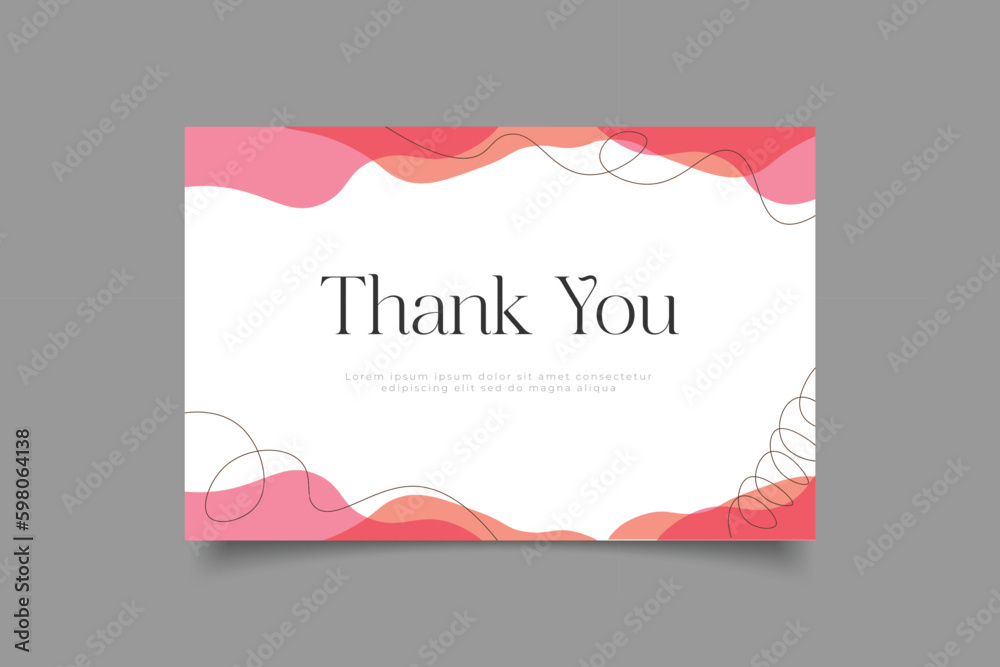 thank you card template design Stock Vector | Adobe Stock