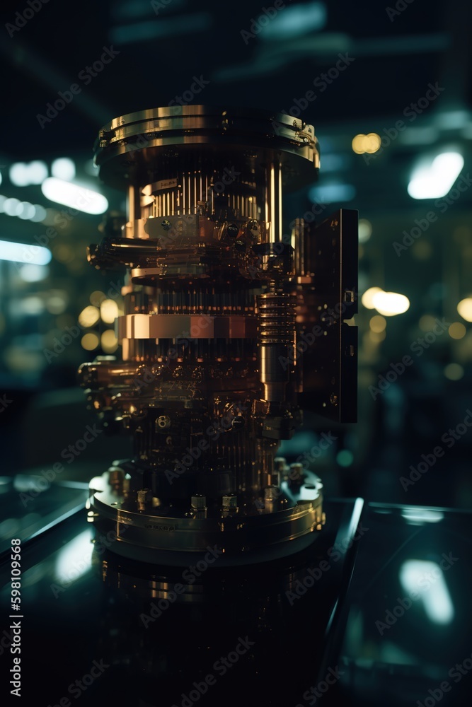 Quantum computer, circuit board. Electronic computer hardware ...