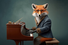 Fox Musician Character On Piano Free Stock Photo - Public Domain Pictures